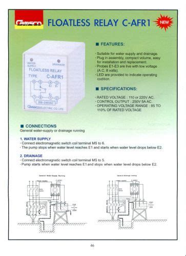 Floatless Relay C Afr1 For Water Supply And Drainage Camsco