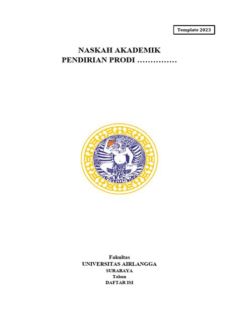 Template Naskah Akademik Pendirian Prodi Baru 2023 Plus Rev Anggaran Nv Pdf
