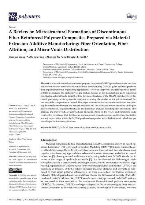 Pdf A Review On Microstructural Formations Of Discontinuous Fiber