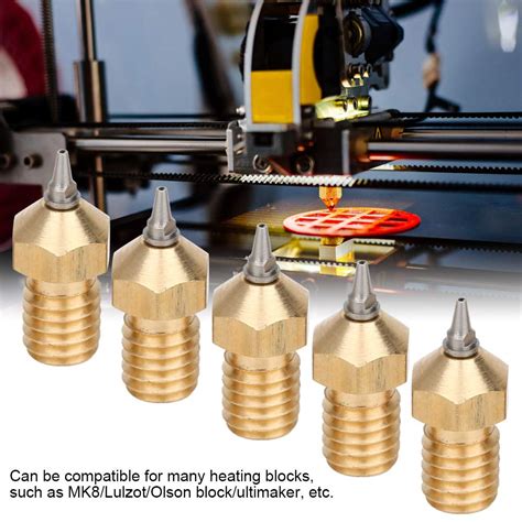 Review 5pcs Printer Nozzle3d Printer Extruders 3d Printer Parts Accessories Brass Nozzle02mm