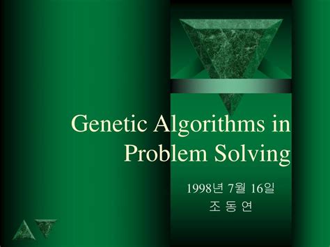 ppt genetic algorithms in problem solving powerpoint presentation