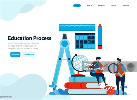 교육 과정과 현대 학습의 웹 사이트 디자인 학생들의 능력과 능력을 이해합니다 방문 페이지 템플릿 Ui Ux 웹 사이트 모바일 앱 전단지 브로셔에 대한 평면 그림 고정됨에