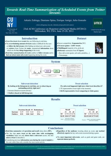Towards Real Time Summarization Of Scheduled Events From Twitter Streams Pdf