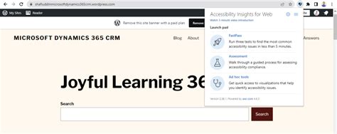 accessibility insights for web microsoft dynamics 365 crm