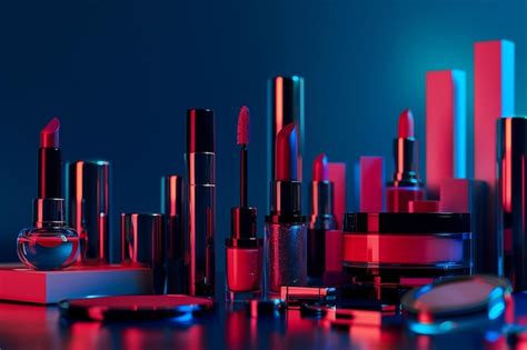 High End Makeup Products Array Premium AI Generated Image