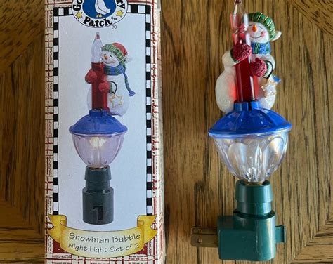 Gooseberry Patch Snowman Bubble Night Light Nib Etsy