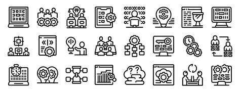 Hackathon Icon Set Icons Depicting Software Development Lifecycle