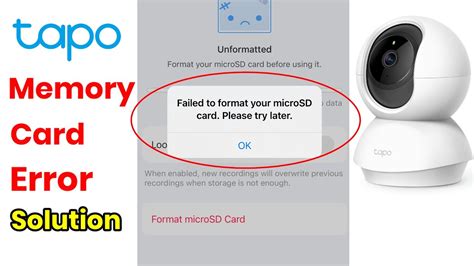 Failed To Initialize Sd Card Tapo Camera Fix Failed To Format Your Micro Sd Card Tapo Camera