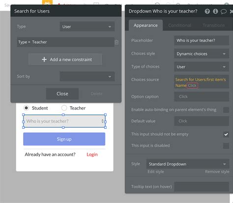 Setting Dynamic Choice For Dropdown Database Bubble Forum
