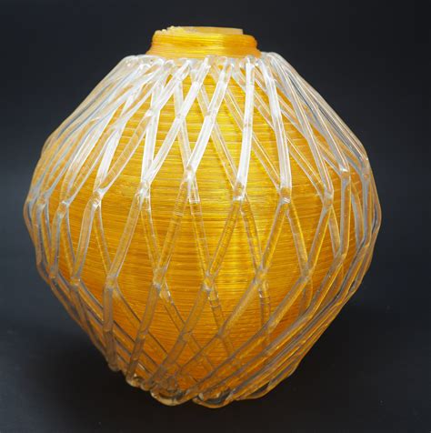 Vintage Lucite Spaghetti Lamp Shade Yellow Orange Clear Etsy