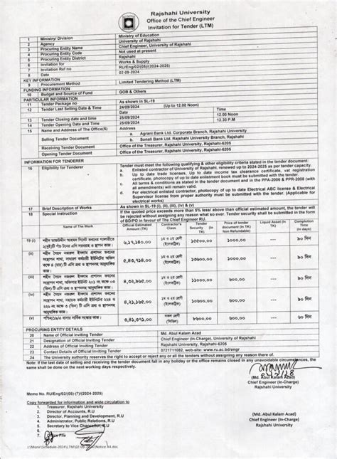 Limited Tendering Method Ltm Engineering Section