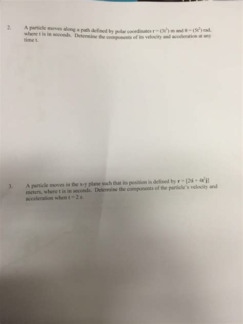 solved a particle moves along a path defined by polar