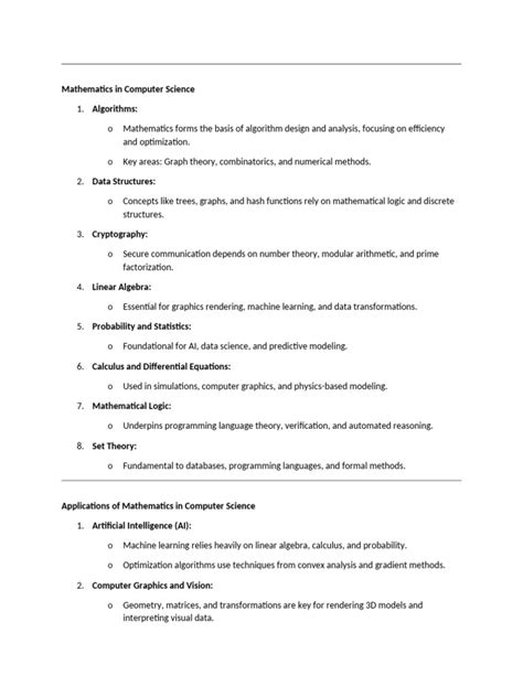 Computer Science And Maths Pdf Mathematics Computer Science
