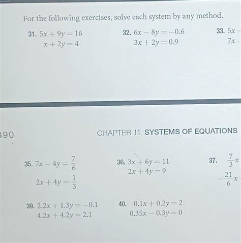 Solved For The Following Exercises Solve Each System By Any Chegg Com