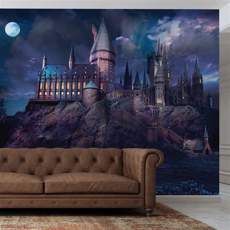 Harry Potter Wall Sticker Hogwarts Castle Outside Night Time Full Wa