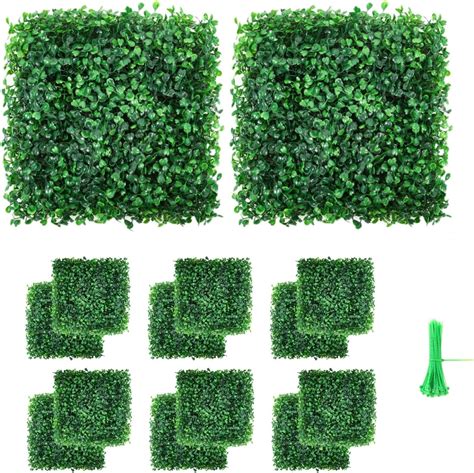 Vevitts 12 Packs 20x20 Artificial Boxwood Hedges Mat