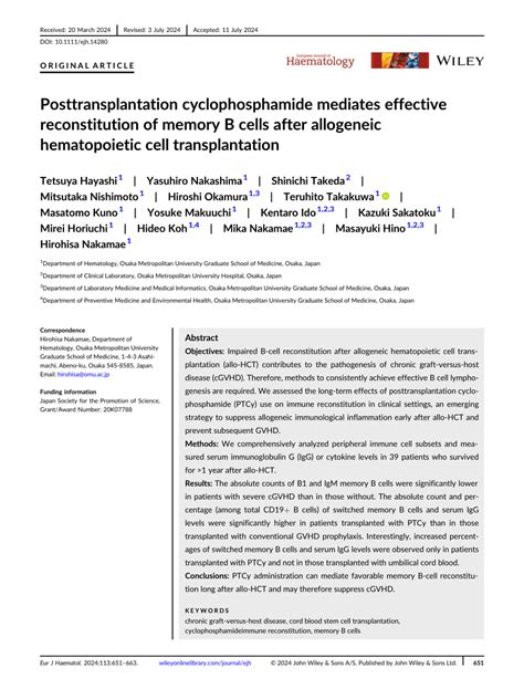 Posttransplantation Cyclophosphamide Mediates Effective Reconstitution
