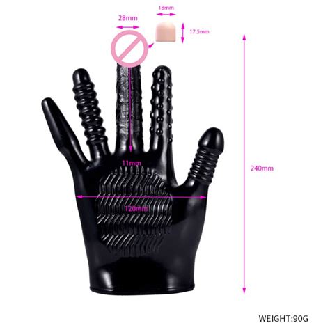 Sex Gloves Fingering Dildo Masturbation Erotic Vagina Stimulator Self