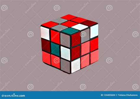 Folding Multi Colored Cube Isolated Style Abstraction Illustration