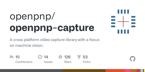 Github Openpnpopenpnp Capture A Cross Platform Video Capture