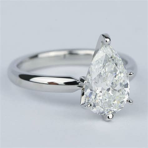 2 Carat Pear Diamond Engagement Ring In Platinum