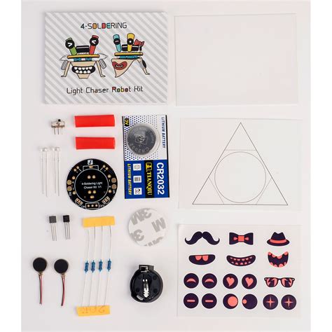 Dfrobot Toy0060 4 Soldering Light Chaser Beam Robot Kit Rapid Electronics