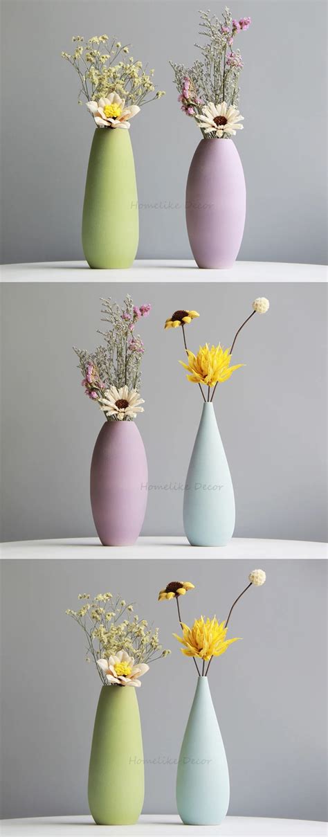 Минималистичная одноцветная ваза для цветов Цветная Керамическая ваза для цветов Настольная мини