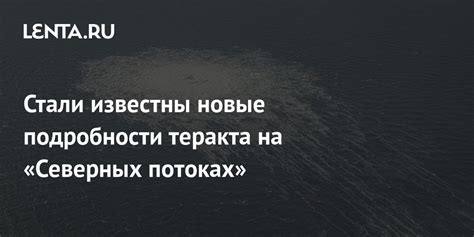Стали известны новые подробности теракта на «Северных потоках Политика Мир