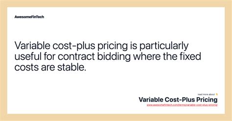 Variable Cost Plus Pricing AwesomeFinTech Blog