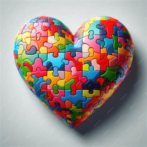 A Heart Shaped Puzzle With Puzzle Pieces On It Premium Ai Generated Image