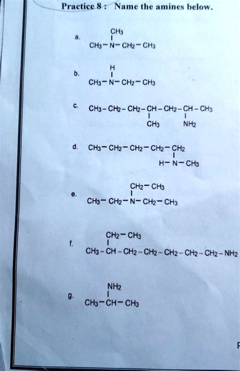 SOLVED Name The Amines Below A CH3 N CH2 CH3 B CH3 N CH2 CH3 C CH3 CH2 CH2 CH CH2 CH CH3 D
