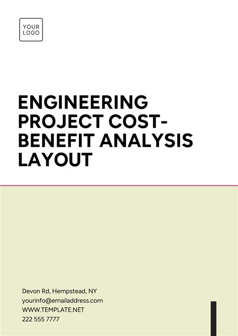 Free Engineering Project Cost Benefit Analysis Layout Template To Edit