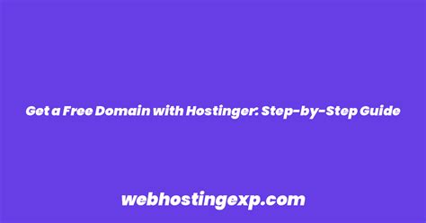 get a free domain with hostinger step by step guide