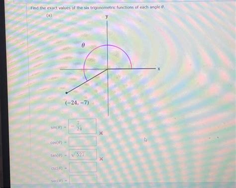 Solved Find The Exact Values Of The Six Trigonometric