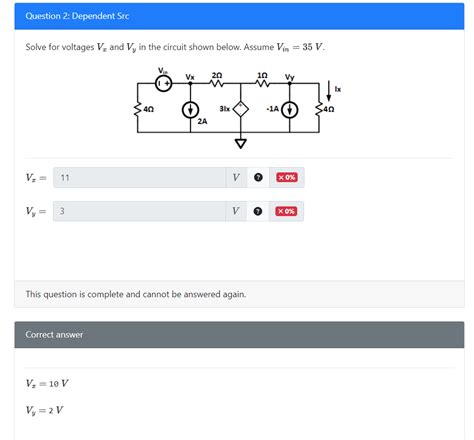 solved solve for voltages vx and vy in the circuit shown