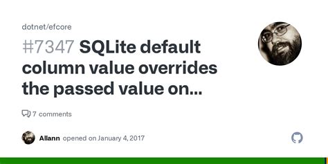 sqlite default column value overrides the passed value on initial