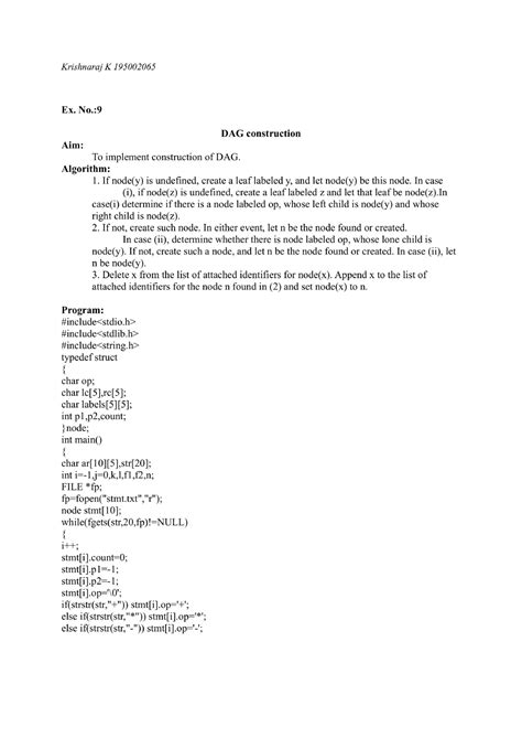 Control Flow Graph Principles Of Compiler Design Studocu