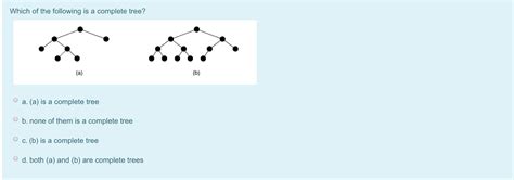 Solved Which Of The Following Is A Complete Tree A B A Chegg