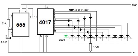 Sequential Led Flasher Using Ic 4017 Knight Reader ~ Simple Projects