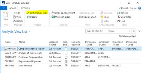 Dynamics Nav Analysis Views With Excel Pivot Table Stoneridge Software