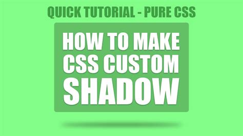 How To Make Custom Box Shadow Css Quick Tutorial Youtube