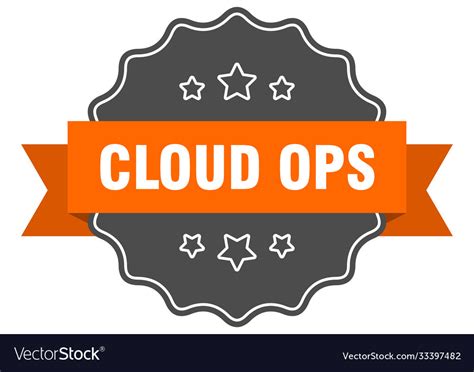 Cloud Ops Label Isolated Seal Sticker Royalty Free Vector