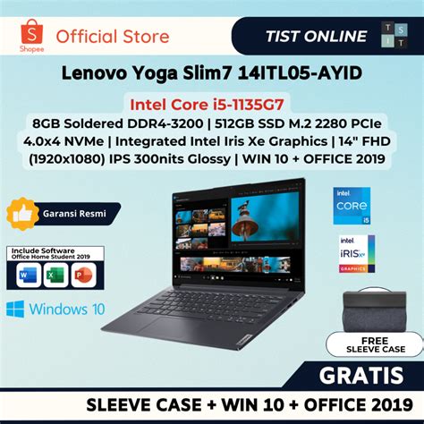 Jual Lenovo Yoga Slim Itl Ayid Core I Ram Gb Gb Win Ohs Shopee Indonesia