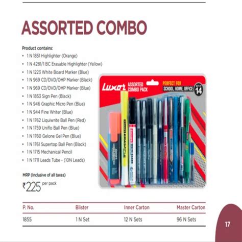 Multi Color Luxor Assorted Combo Pack At Rs 225piece In Ramanagara