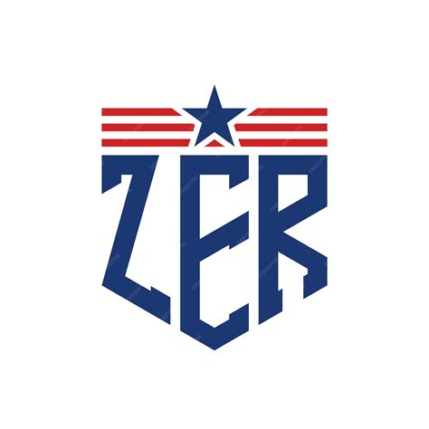 Premium Vector Patriotic Zer Logo With Star And American Flag Straps