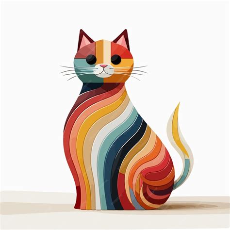 Premium Vector Abstract Cat In Geometric Shapes Vector Illustration