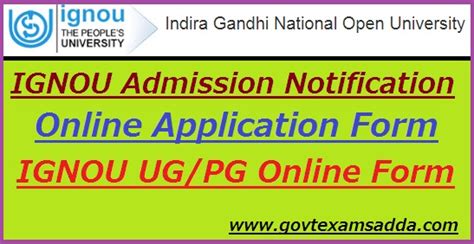 IGNOU Admission Notification Application Form Eligibility