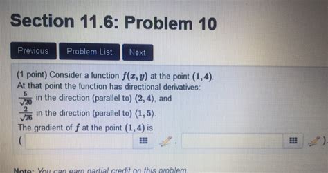 Solved Section 116 Problem 10 Previous Problem List Next