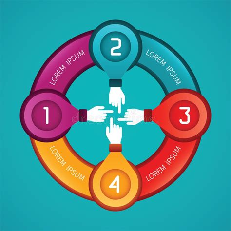 Abstract Vector 4 Steps Infographic Template In Flat Style For Layout Workflow Scheme Numbered