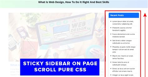 create sticky sidebar on scroll with css